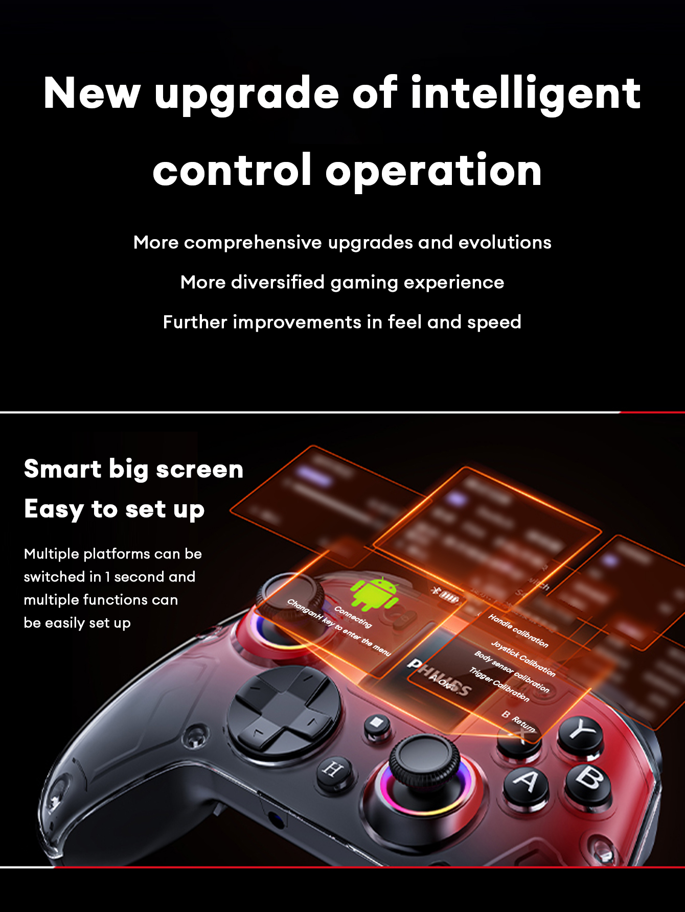 PHILIPS DLK5090 Tri-Mode Wireless Gamepad Ultra-Low Latency Dual Hall ...