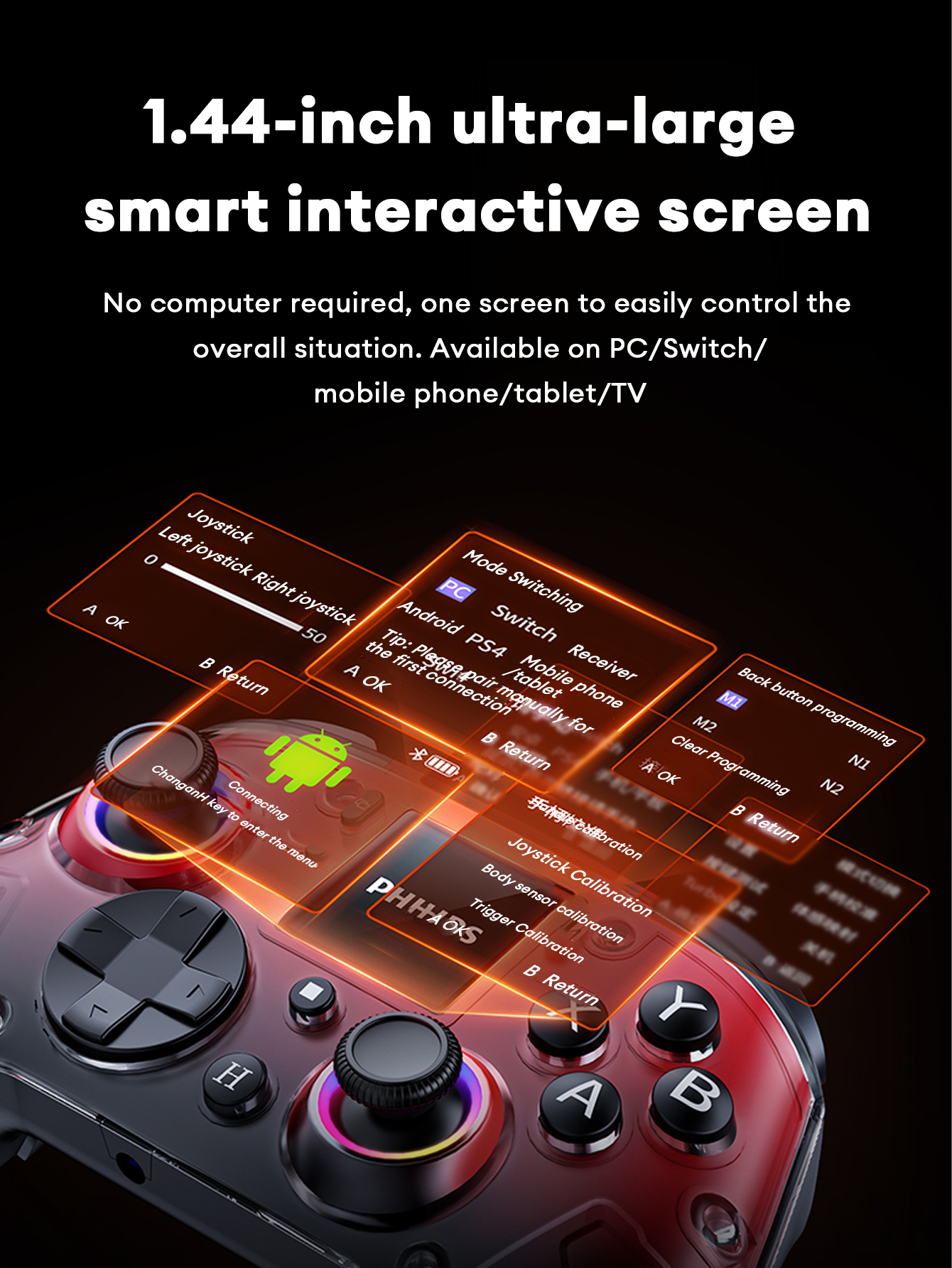 PHILIPS DLK5090 Tri-Mode Wireless Gamepad Ultra-Low Latency Dual Hall ...