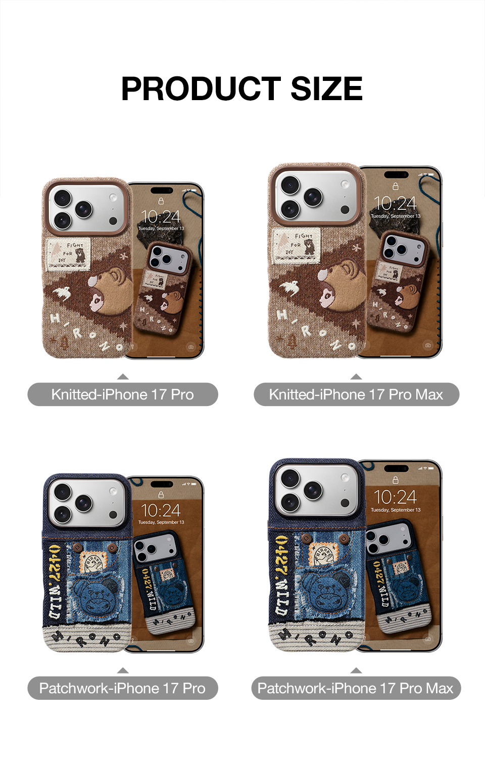 POP MART Hirono Road Journal Series-Patchwork Phone Case for iPhone 17 ...