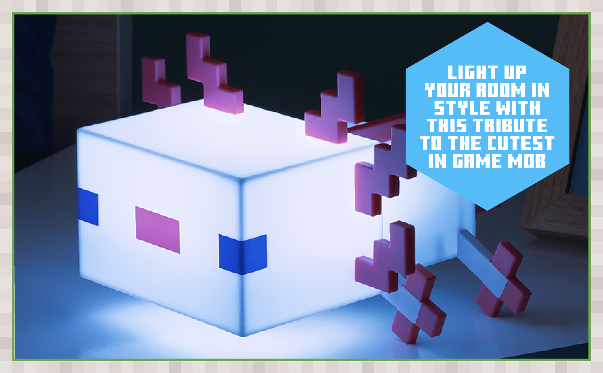 Minecraft Cute Fox Night+Axolotl Light, Soft Glow,USB Changing ...