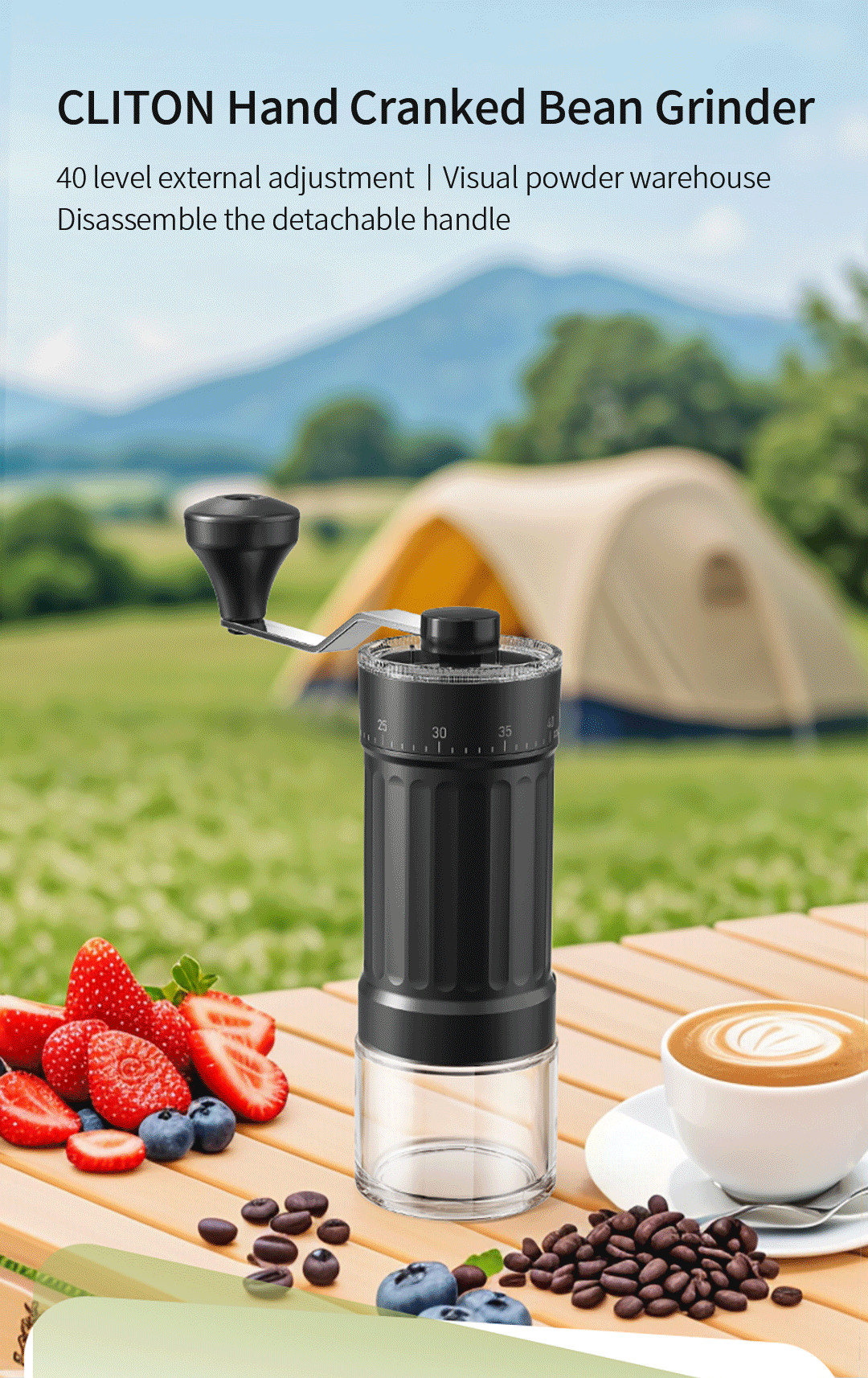 Cliton Manual Coffee Grinder | Ceramic Burr | Adjustable Grind ...