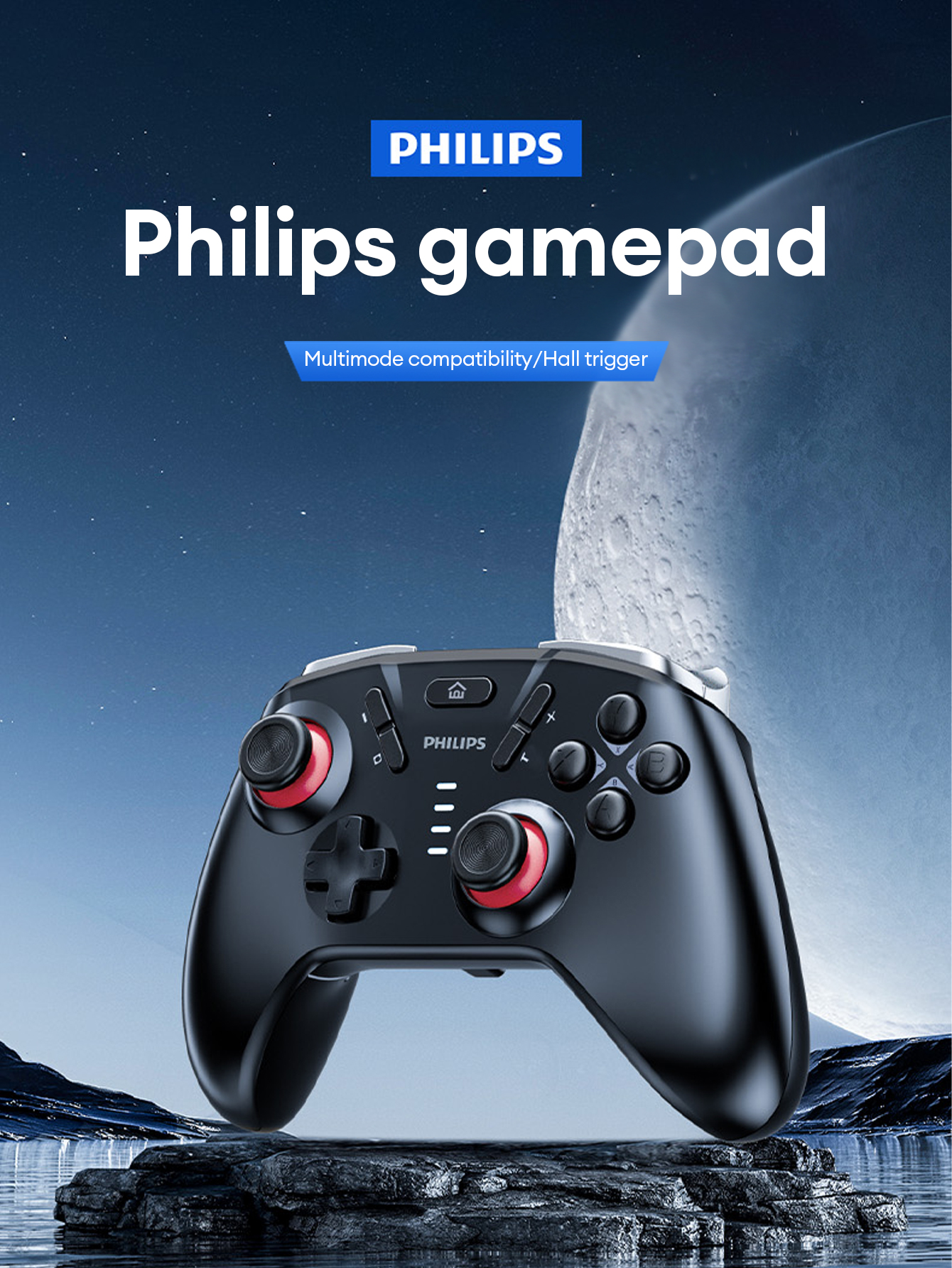 PHILIPS DLK5050 Tri-Mode Wireless Gamepad Dual Hall Joystick Six-Axis ...