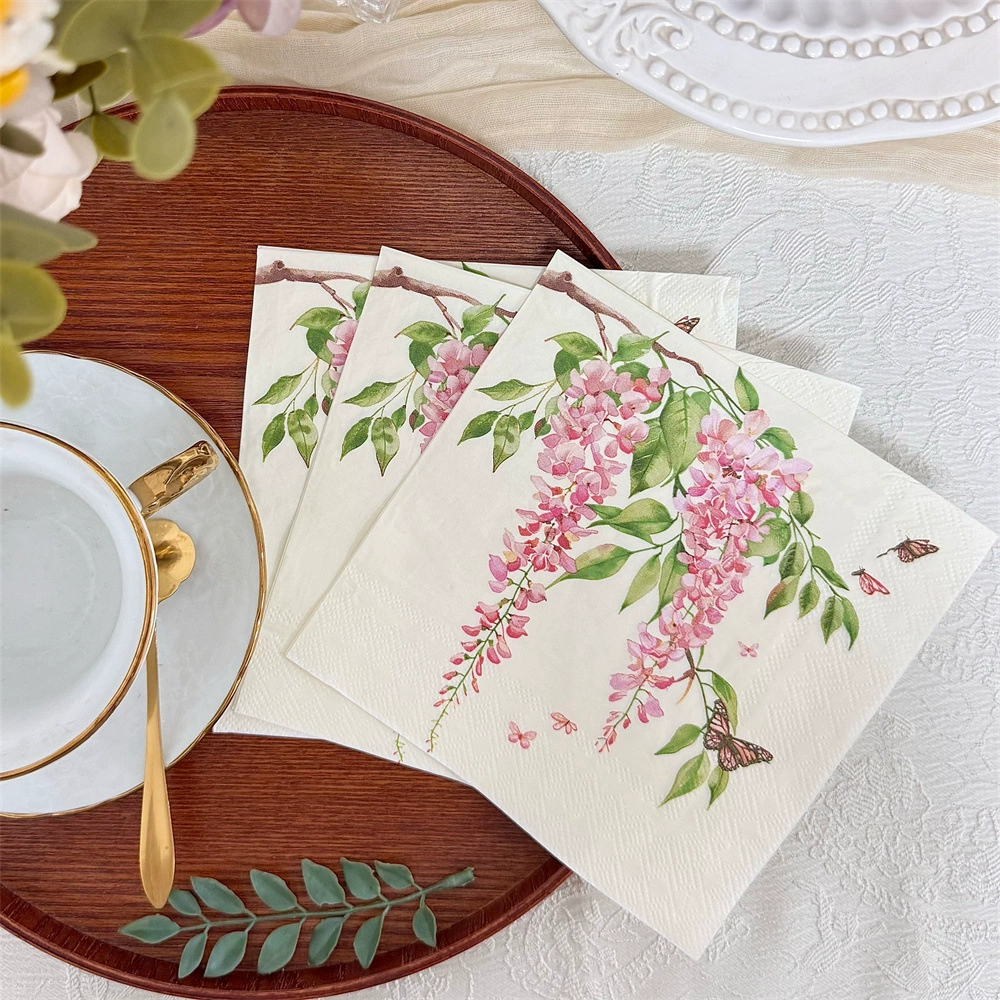 【50 Styles】European Style Colorful Printing Flower Napkins Event ...