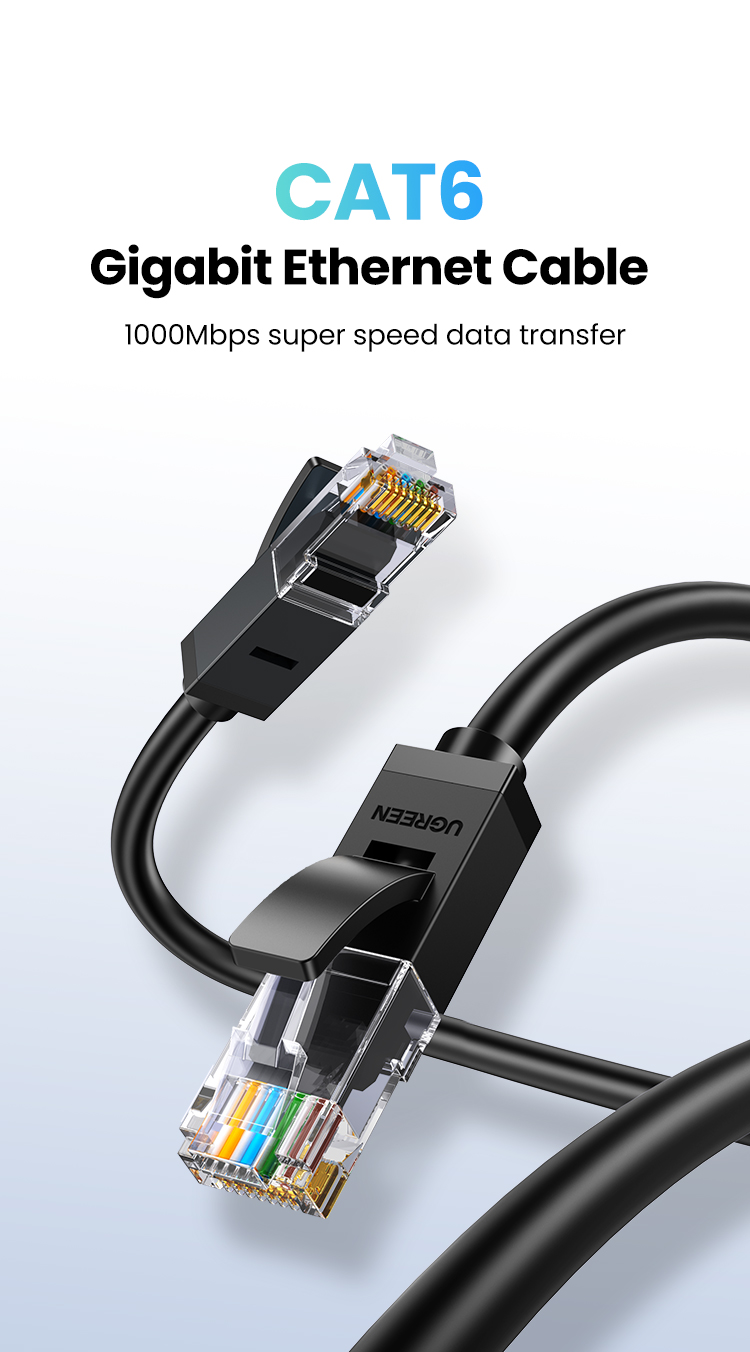 UGREEN Cat6 10M/15M Round Ethernet Cable Gigabit RJ45 Network Wire Lan ...