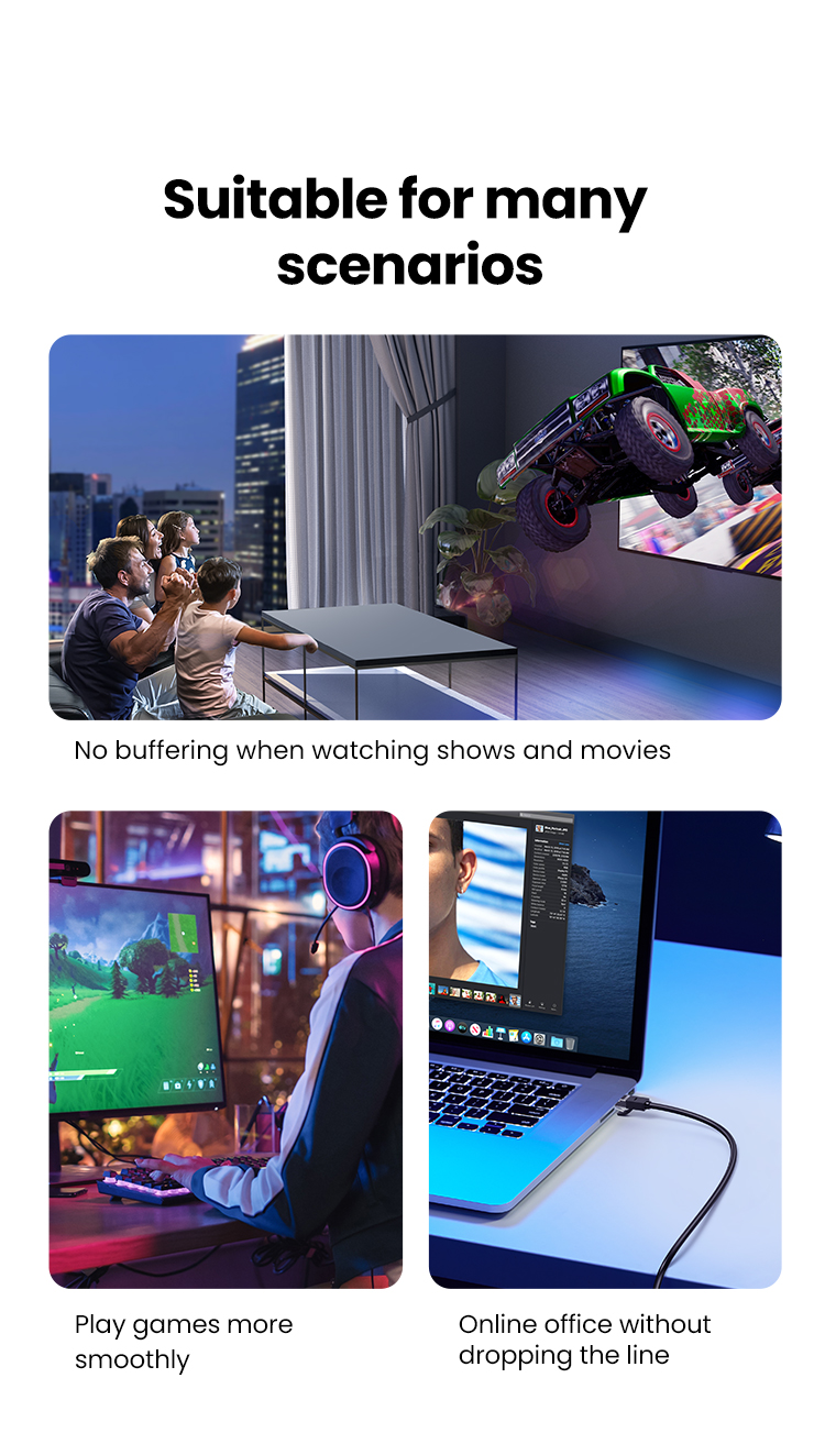 UGREEN Cat6 10M/15M Round Ethernet Cable Gigabit RJ45 Network Wire Lan ...