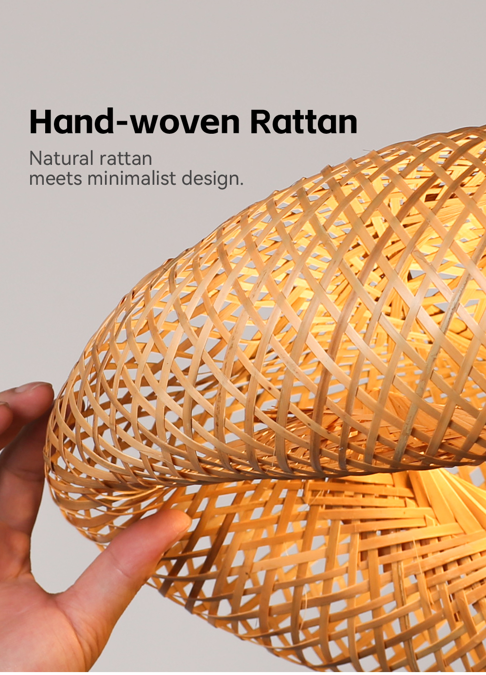 Lampu Rotan Bamboo Pendant Light Handmade bamboo lampshade Rope E27 30 ...