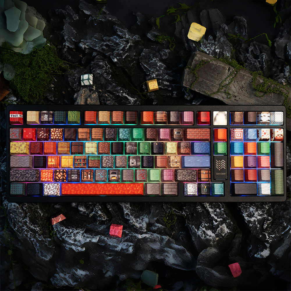 Minecraft Theme Keycaps 135Keys Set Dye-Sub Double-Shot PBT Cherry ...