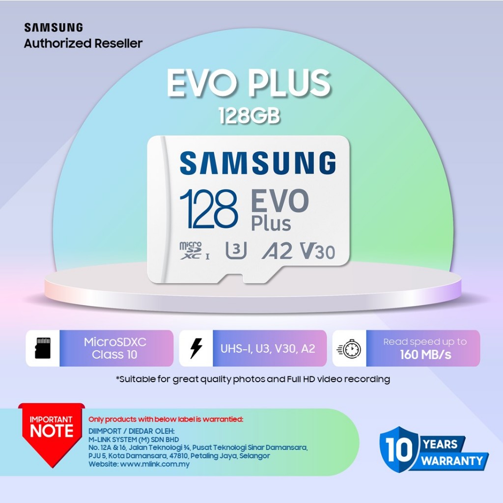 SAMSUNG MICRO SD MEMORY CARD WITH ADAPTER EVO PLUS (64GB/128GB/256GB ...