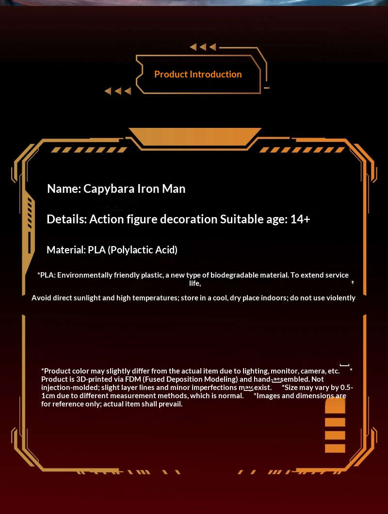 【In stock】Gift Duck Base with Light High Quality Capybara Iron Man 3D ...