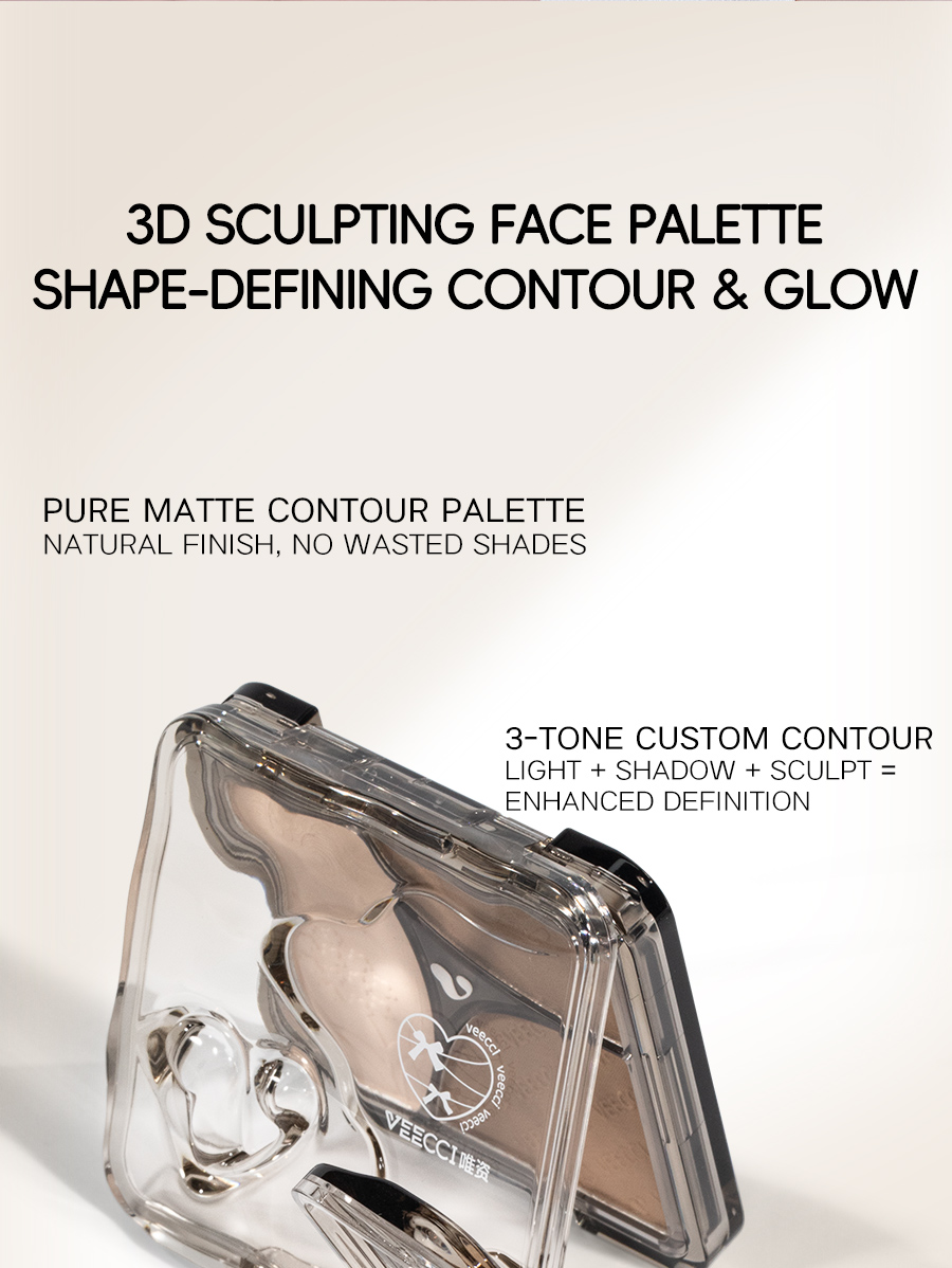 VEECCI Tri-Color Highlighter & Matte Face Contour Palette | Shopee Malaysia