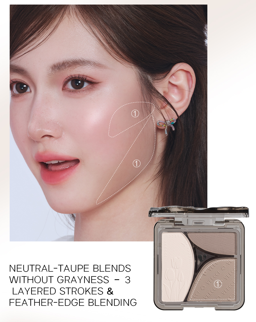 VEECCI Tri-Color Highlighter & Matte Face Contour Palette | Shopee Malaysia