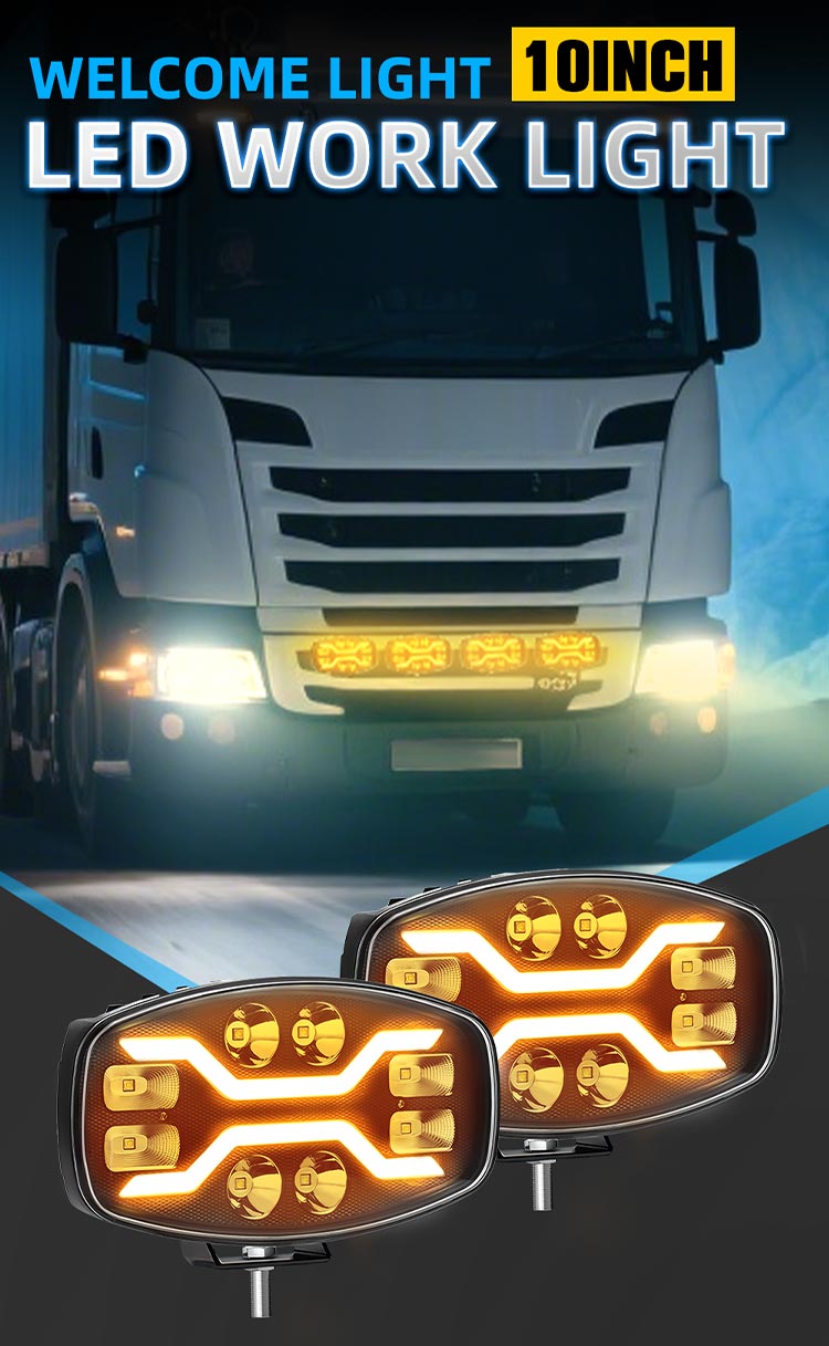 Braveway 10 Inch Truck Lorry Jumbo Spotlight Combo Beam White Full LED ...