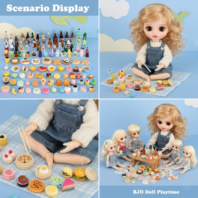 Mini Food Drinks Dollhouse Miniature Items BJD Doll Accessories Fit 1: ...