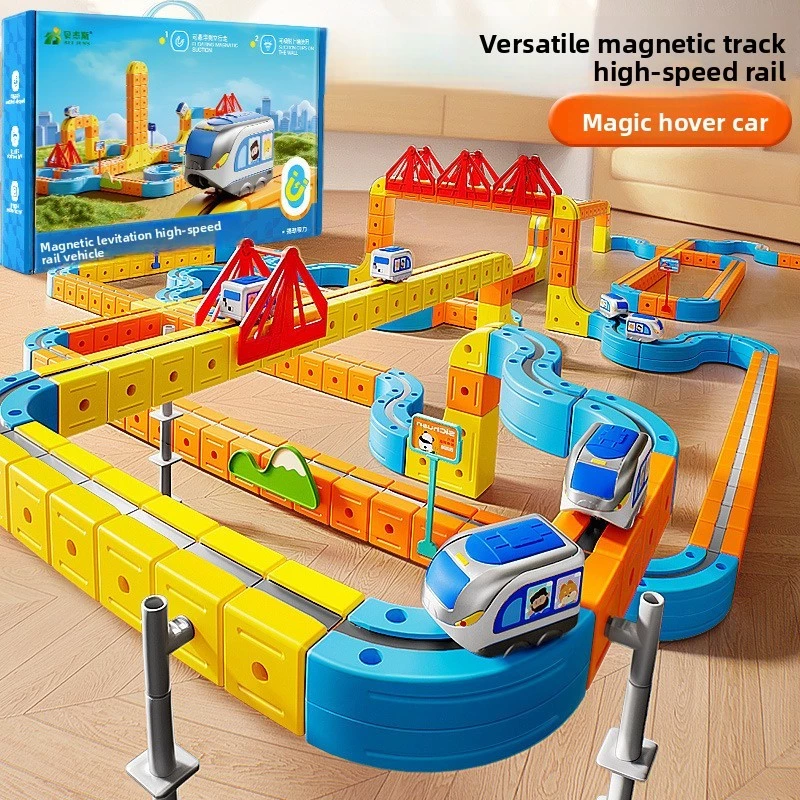 Magnetic Train Track Building Toys, DIY Electric Railway Set - 3D ...
