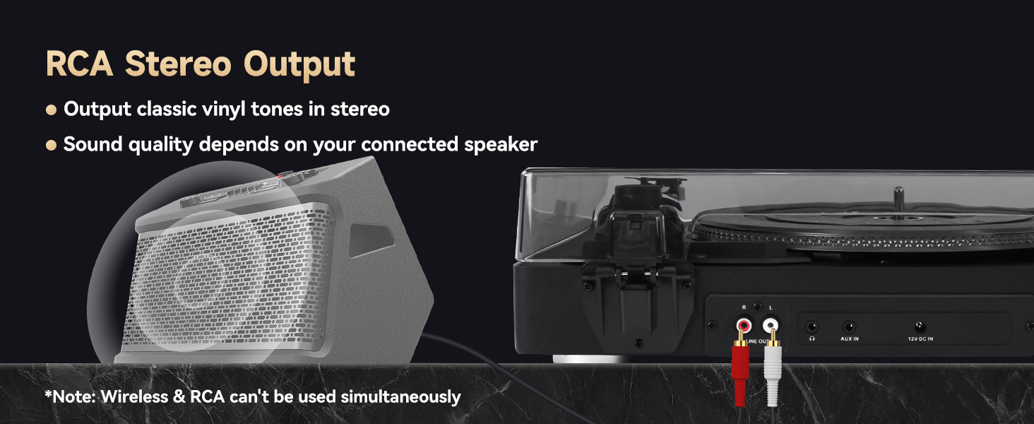 Retekess TR643 Wireless Playback Record Player Bluetooth Vinyl Record ...