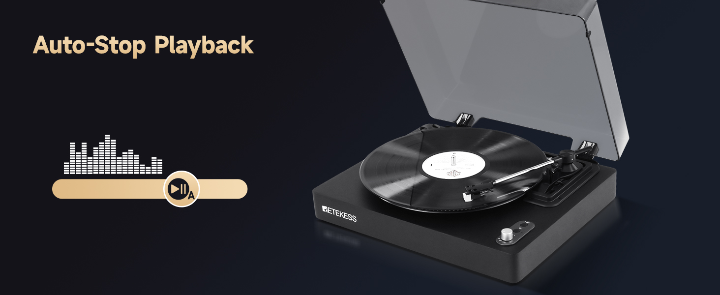 Retekess TR643 Wireless Playback Record Player Bluetooth Vinyl Record ...
