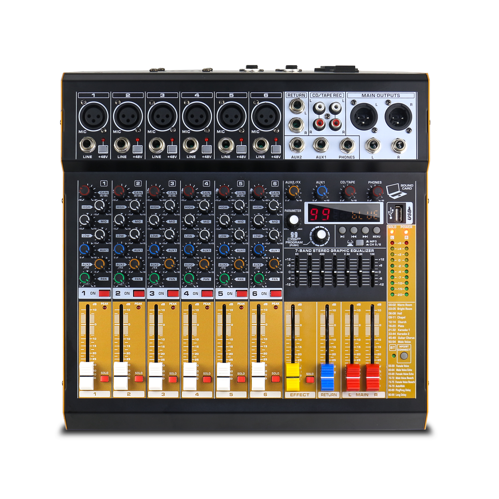 Professional power audio mixer amplifier with equalizer 4-channel built ...