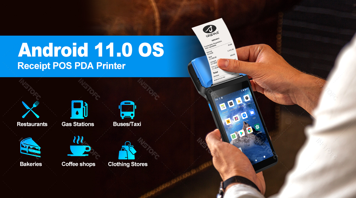 Handheld Android 11 PDA POS Printer 58mm Mobile Receipt Bill Thermal ...