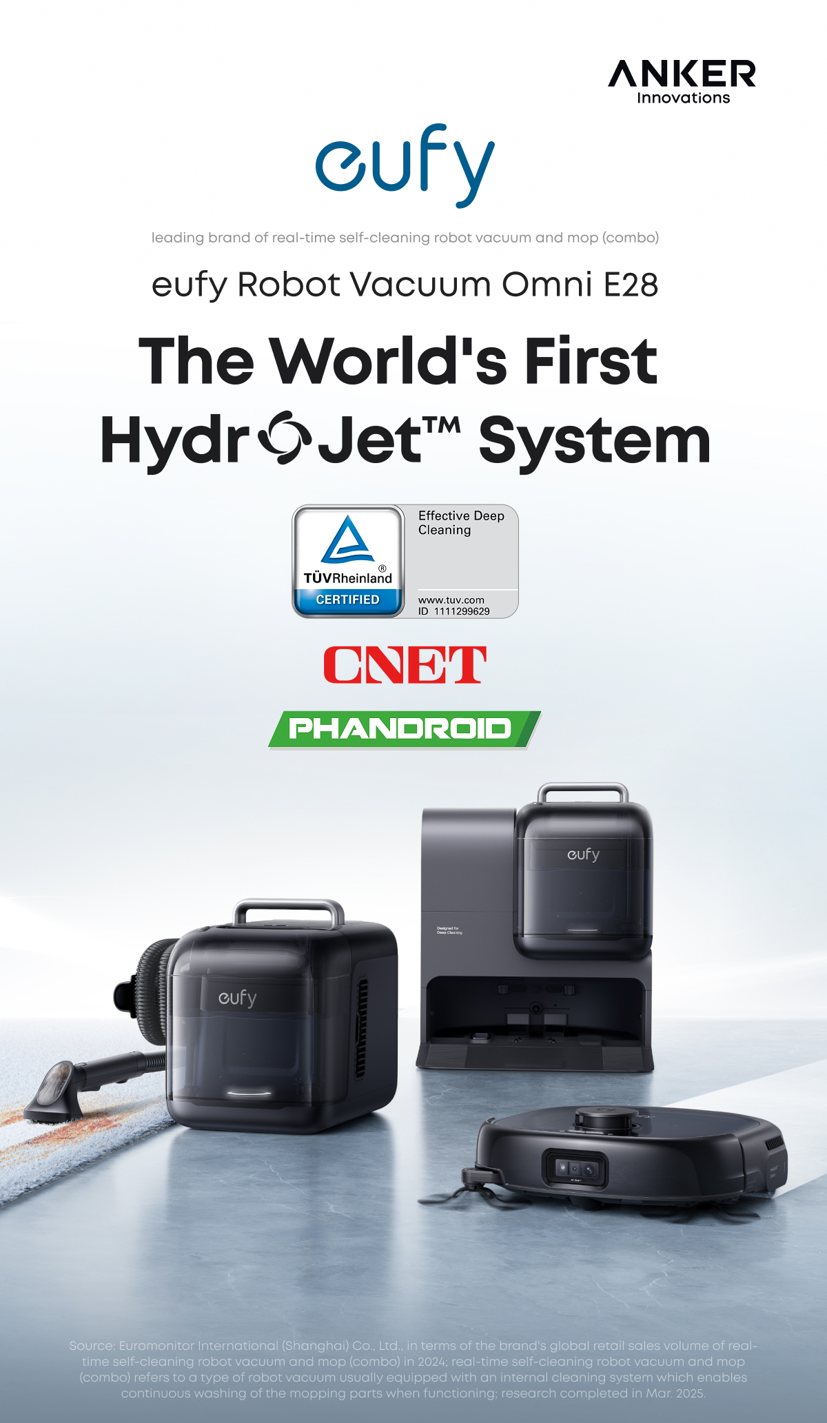 【Hot】Eufy by Anker E28 Omni Robot Vacuum Hydrojet™ Self-Cleaning Mop ...