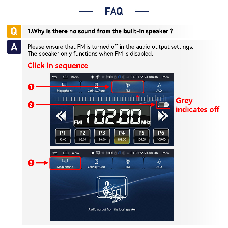 VENBES 7 Inch Wireless CarPlay Android Auto Multimedia Video Player ...