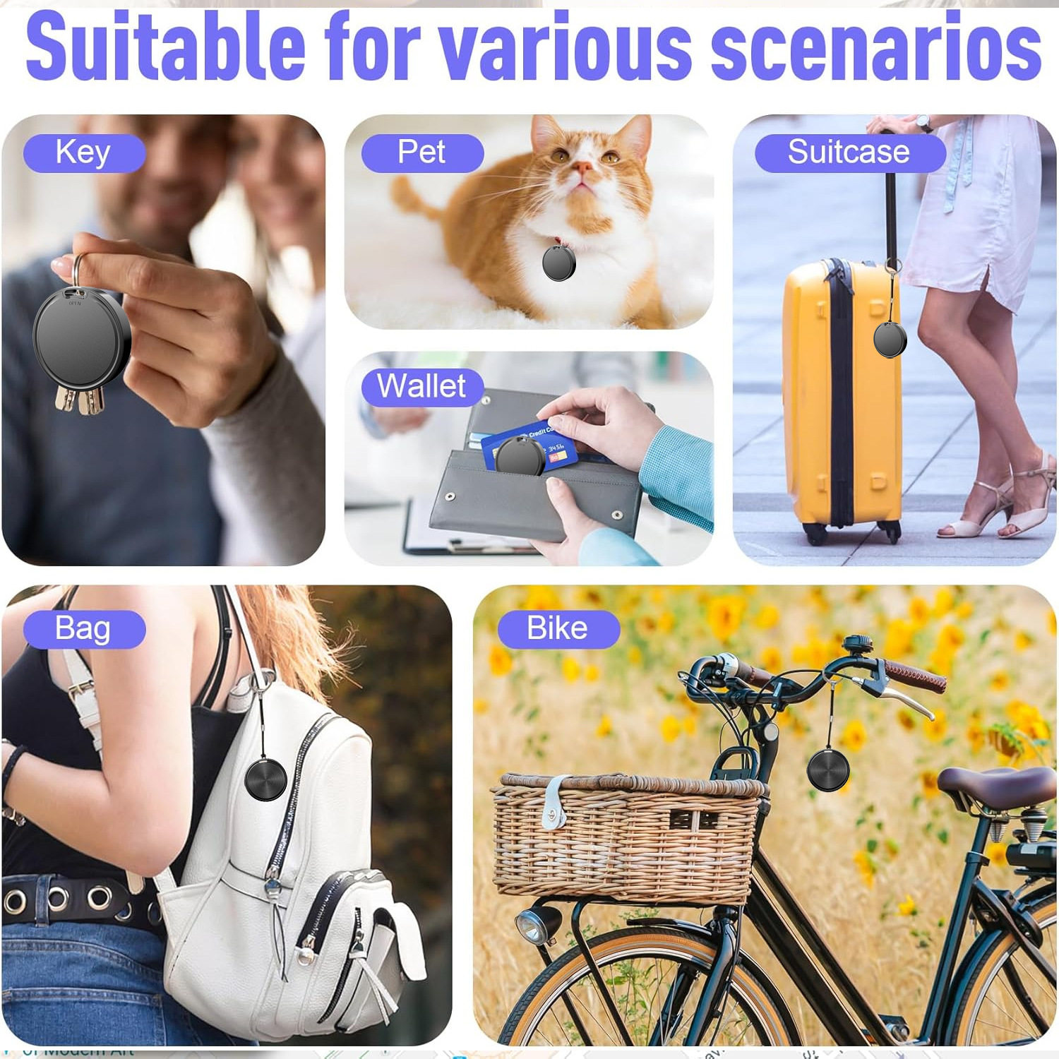 Wireless Smart GPS Tag Global Tracker Android & iOS Dual-system IP65 ...