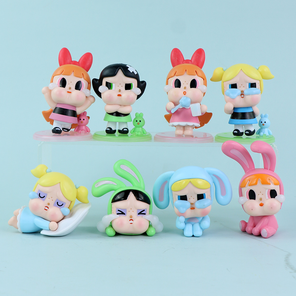 【8Pcs/Ship Today】Cartoon Powerpuff Girls Blind Box CryBaby Figurine ...