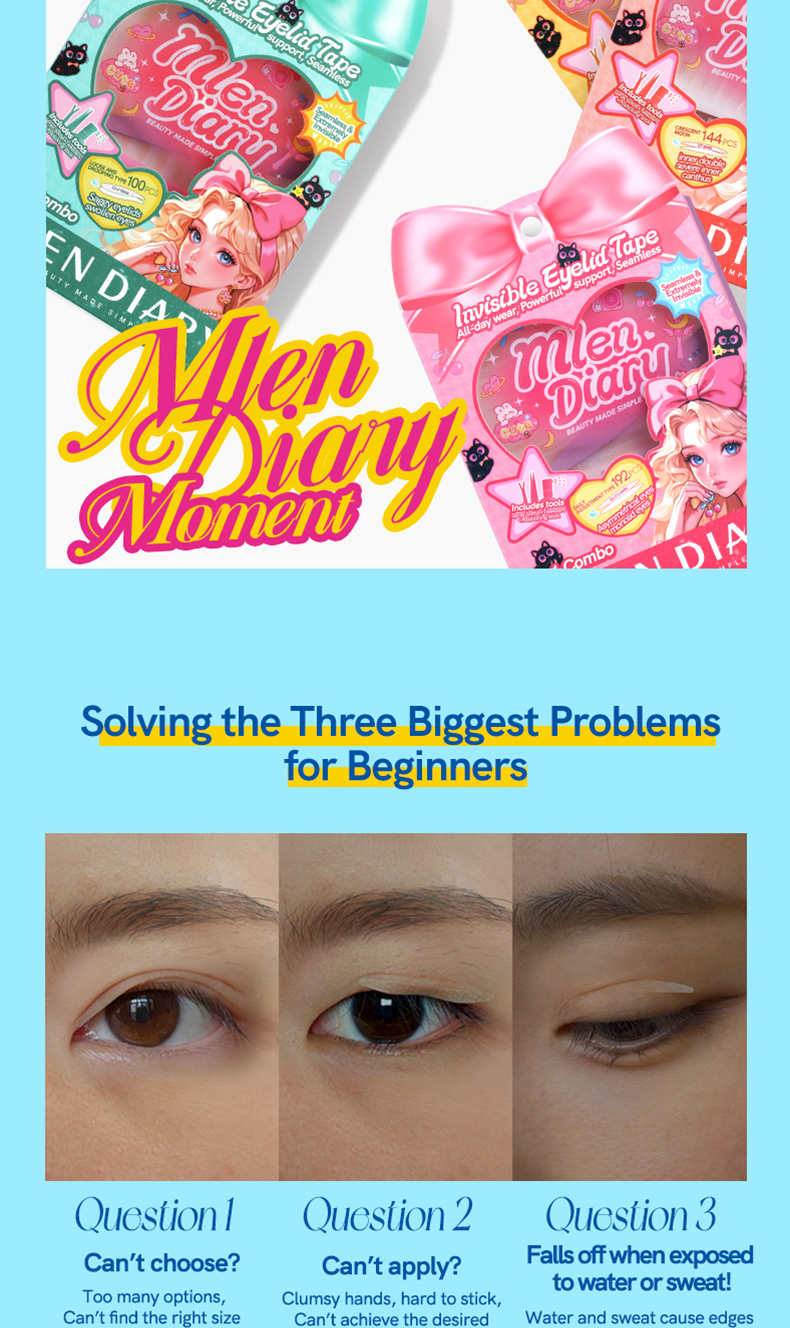 MLEN DIARY Double Invisible Eyelid Tape Natural Long Lasting Upgraded ...