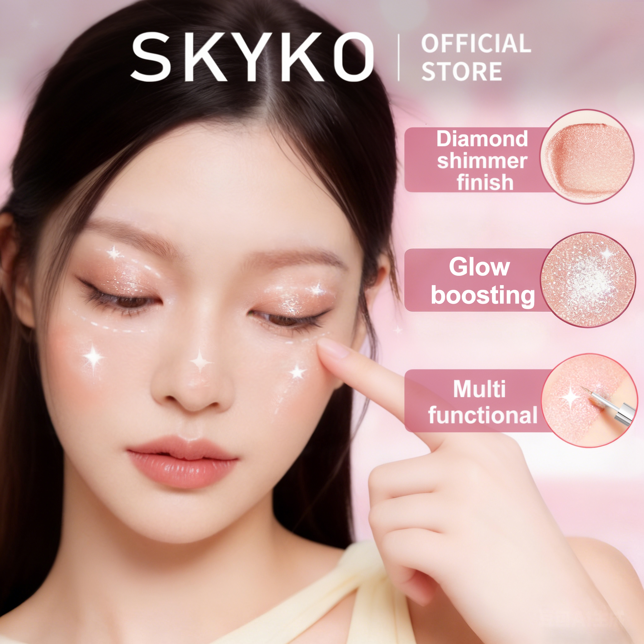 SKYKO Liquid Eyeshadow Shimmer High Pigmented 24H Lasting Waterproof 6 ...