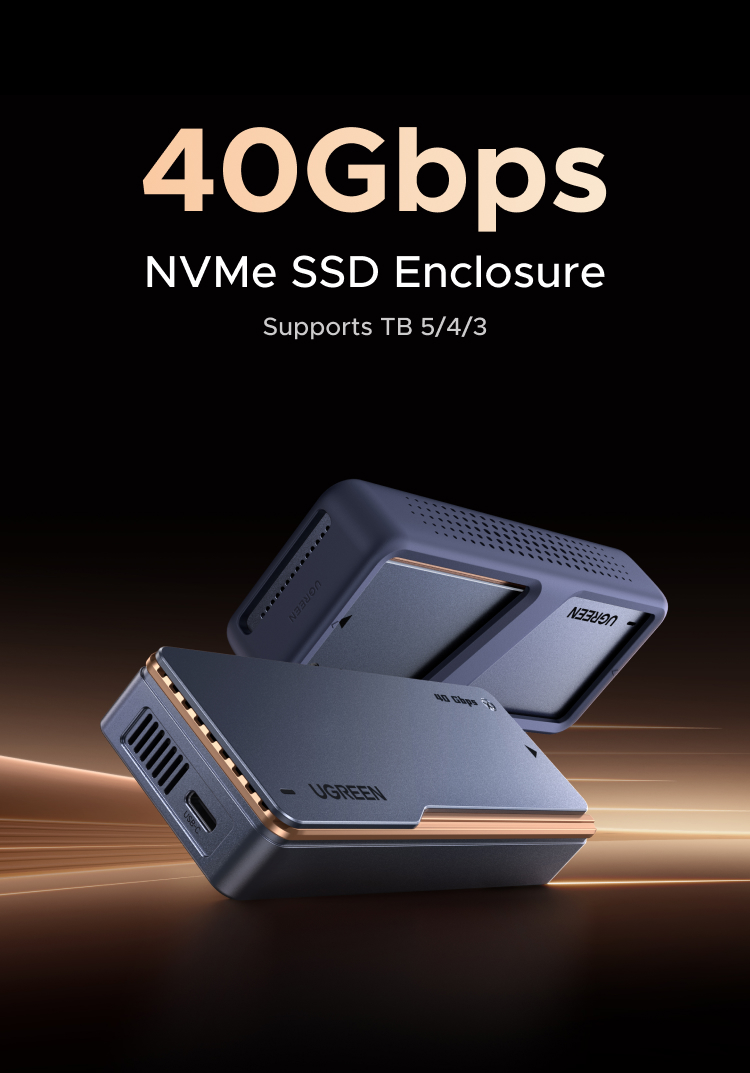 GREEN 40Gbps NVMe SSD Enclosure with Thunderbolt 5/4/3 & USB4 Support M ...