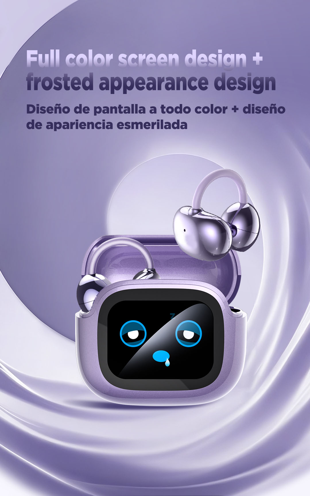 [Newly upgraded]NE32 Clip-on Bluetooth Earphones Supports Smart App LCD ...