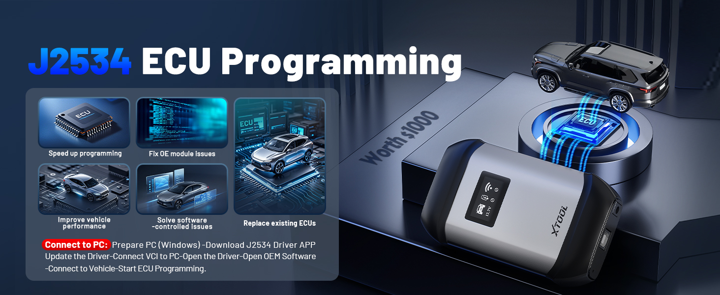 XTOOL D9 MAX J2534 Programming Bidirectional OBD2 Scanner with Topology Map 45 Resets FCA CANFD ...