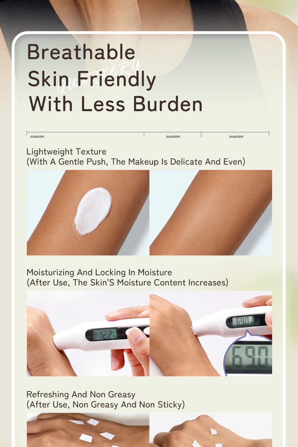Quarxery 4-in-1 Brightening Body Tone Up Cream SPF50++++ 1s Instant ...