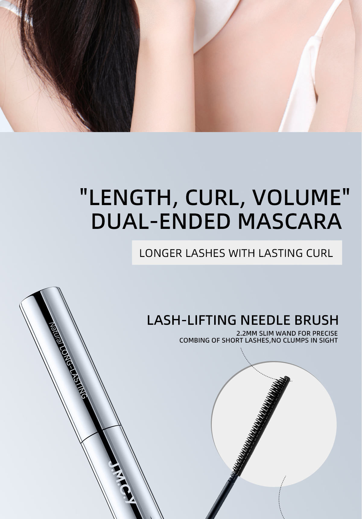 JMCY 3-in-1 Mascara 72H Long Lasting Volumizer Mascara Waterproof Curl ...