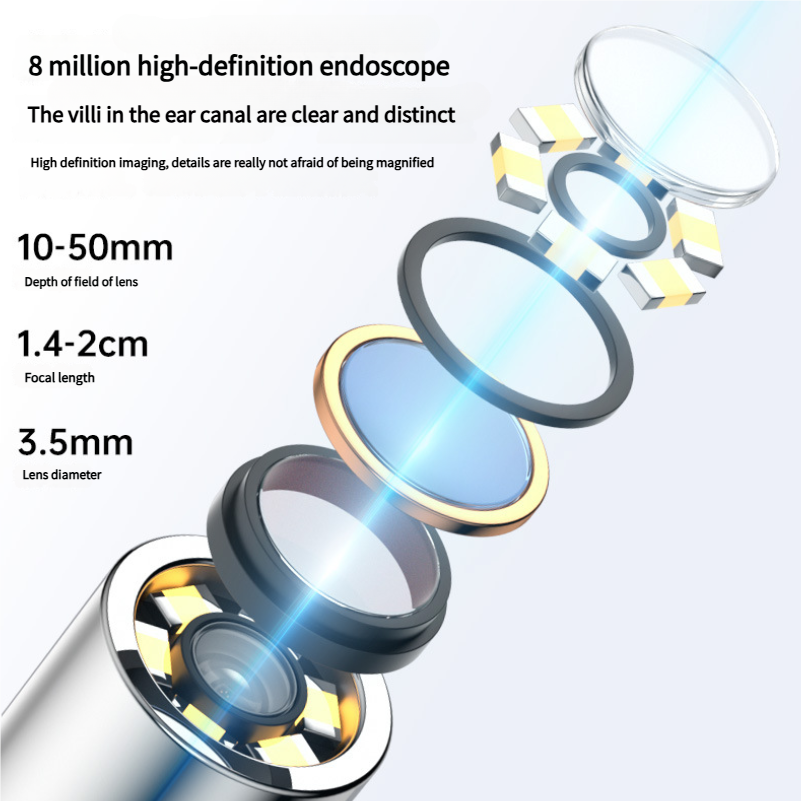 Wireless WiFi Ear Pick Otoscope Camera Borescope Luminous Ear Wax ...