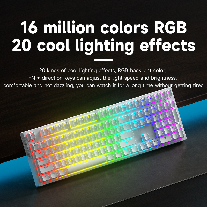 Meta F108 Pro Mechanical Keyboard 108 keys Bluetooth/2.4G/wired Hot ...