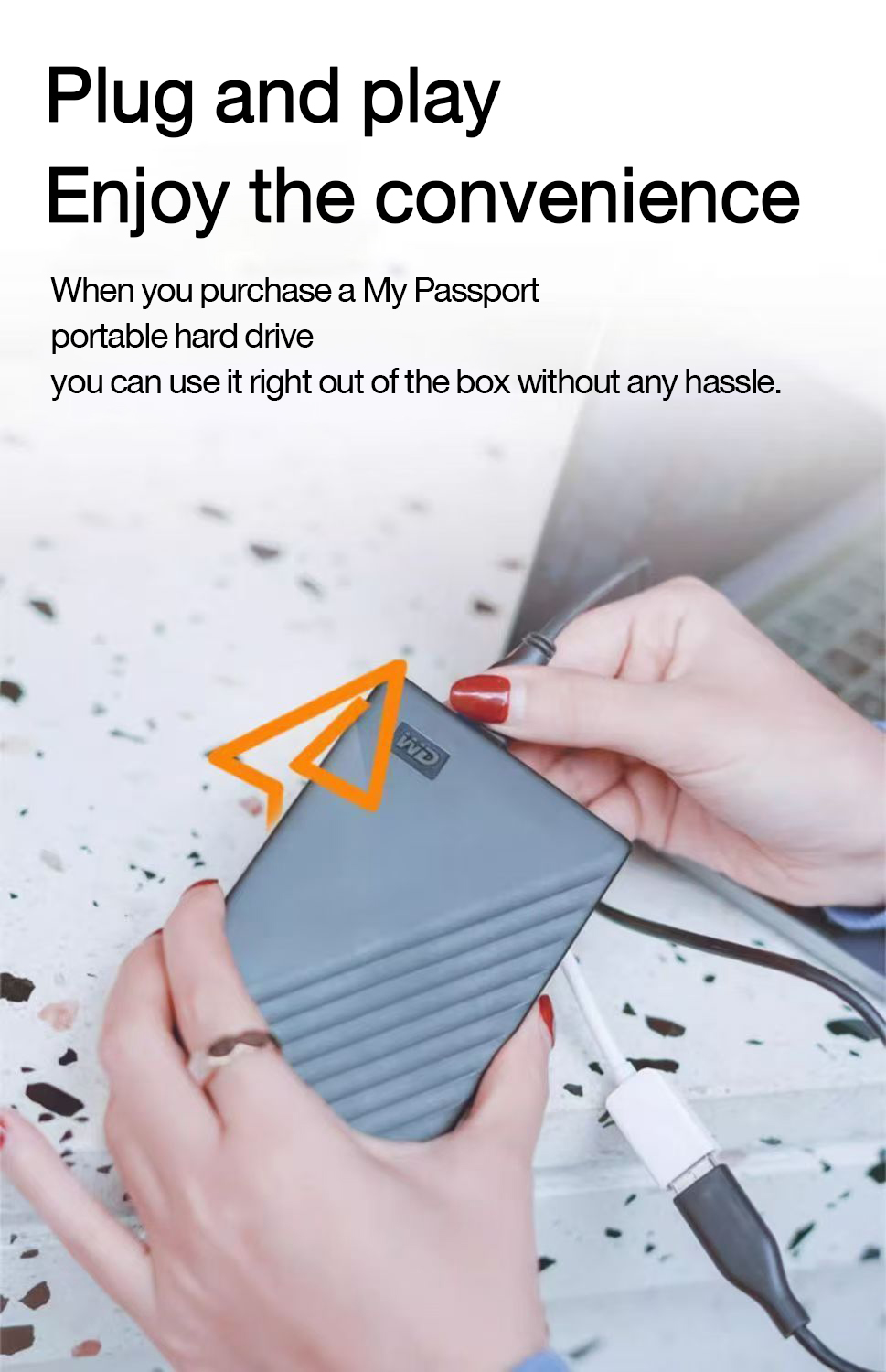 WD My Passport 4TB External Hard Drive Password Protection Original ...