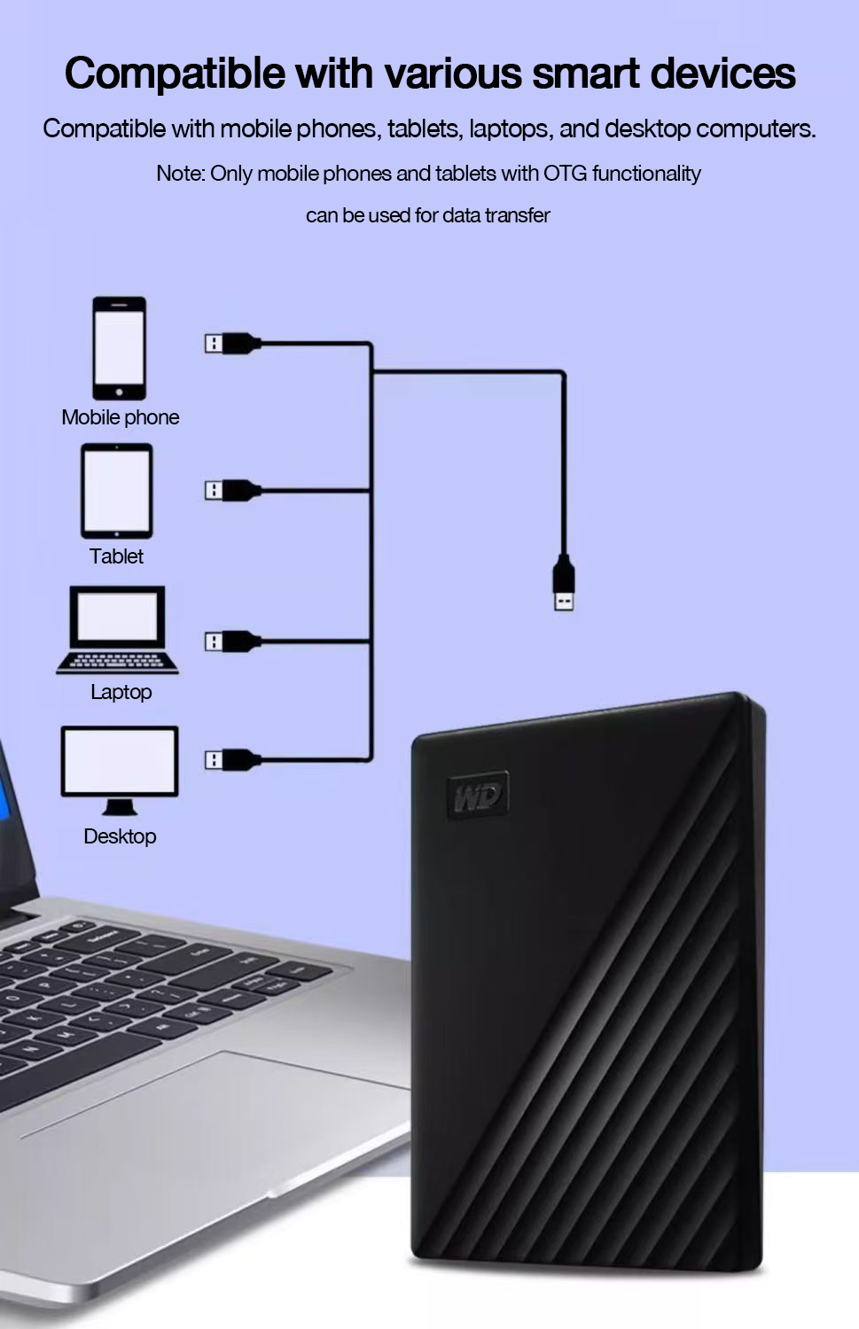 WD My Passport 4TB External Hard Drive Password Protection Original ...