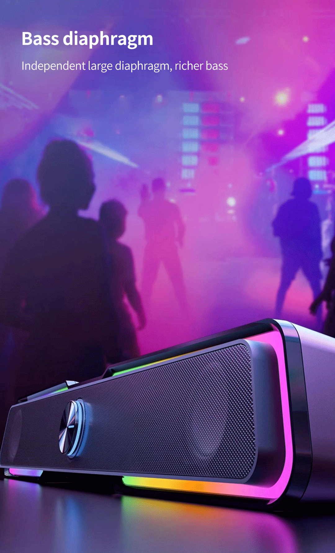 MiAir Bluetooth RGB Speaker SOUND PRO 360° Surround Sound RGB Lighting ...