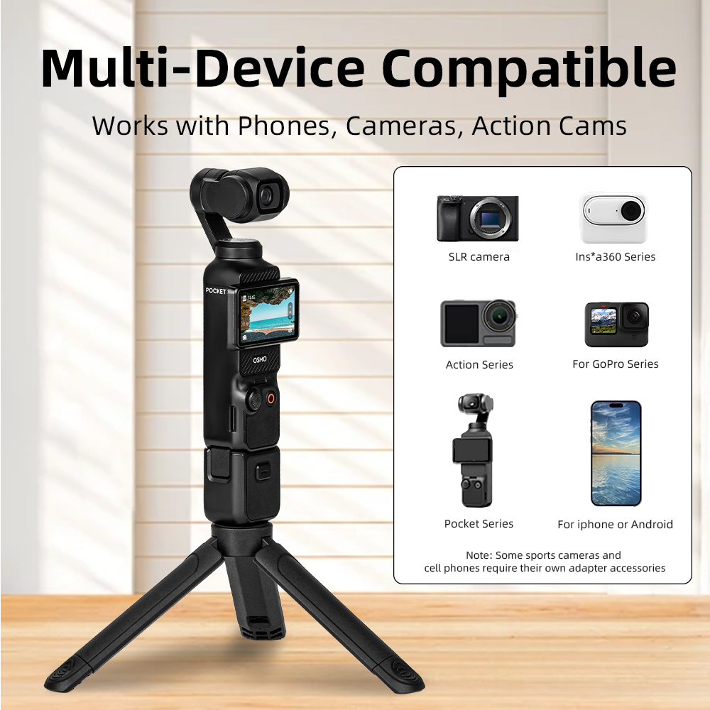 Flymile Universal Tripod with 1/4 Screw, For DJI Osmo Pocket 3/Insta360 ...
