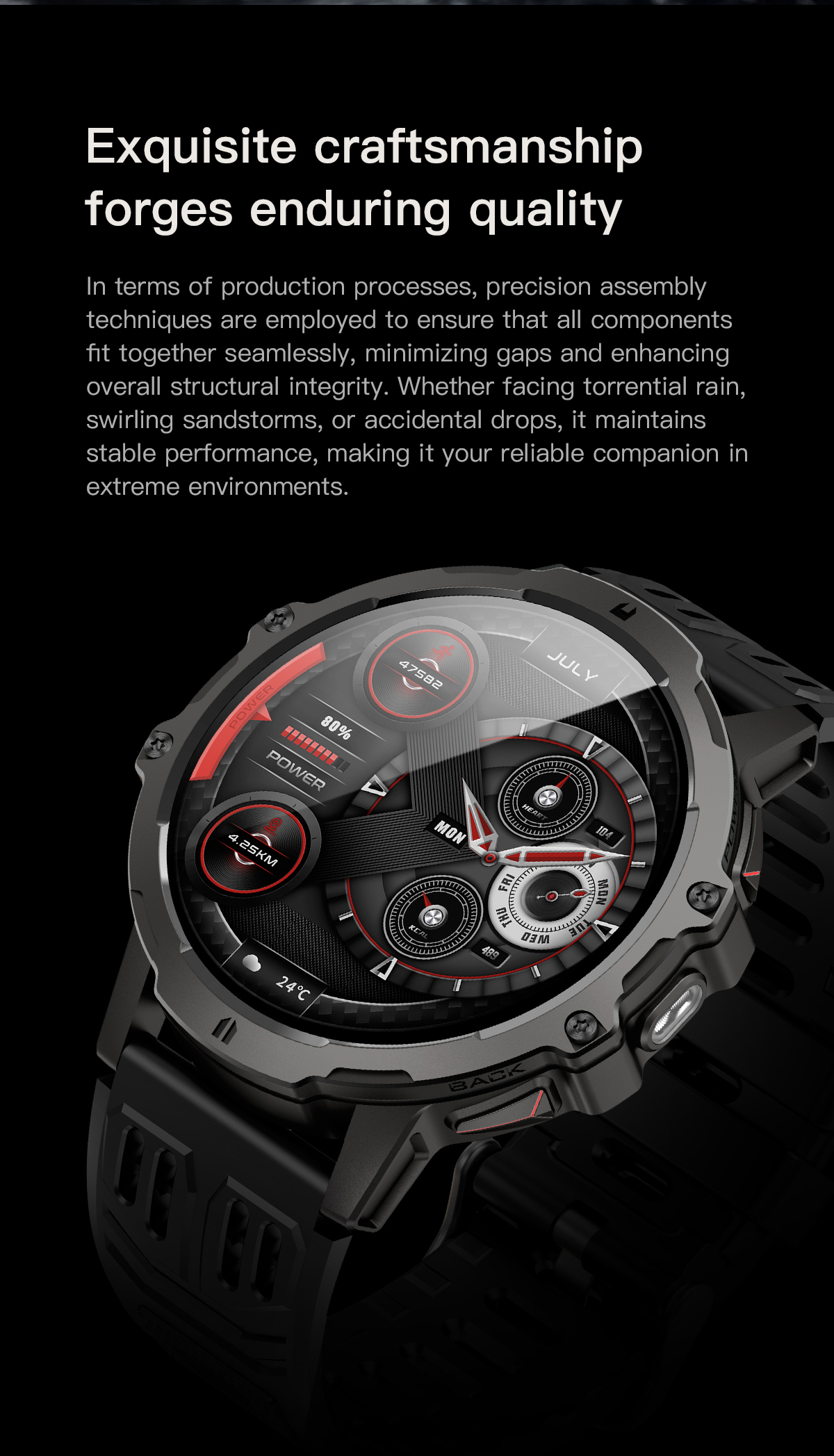 LIGE Smart Watch Bluetooth Call 1.7inch Monitor Flashlight Health ...