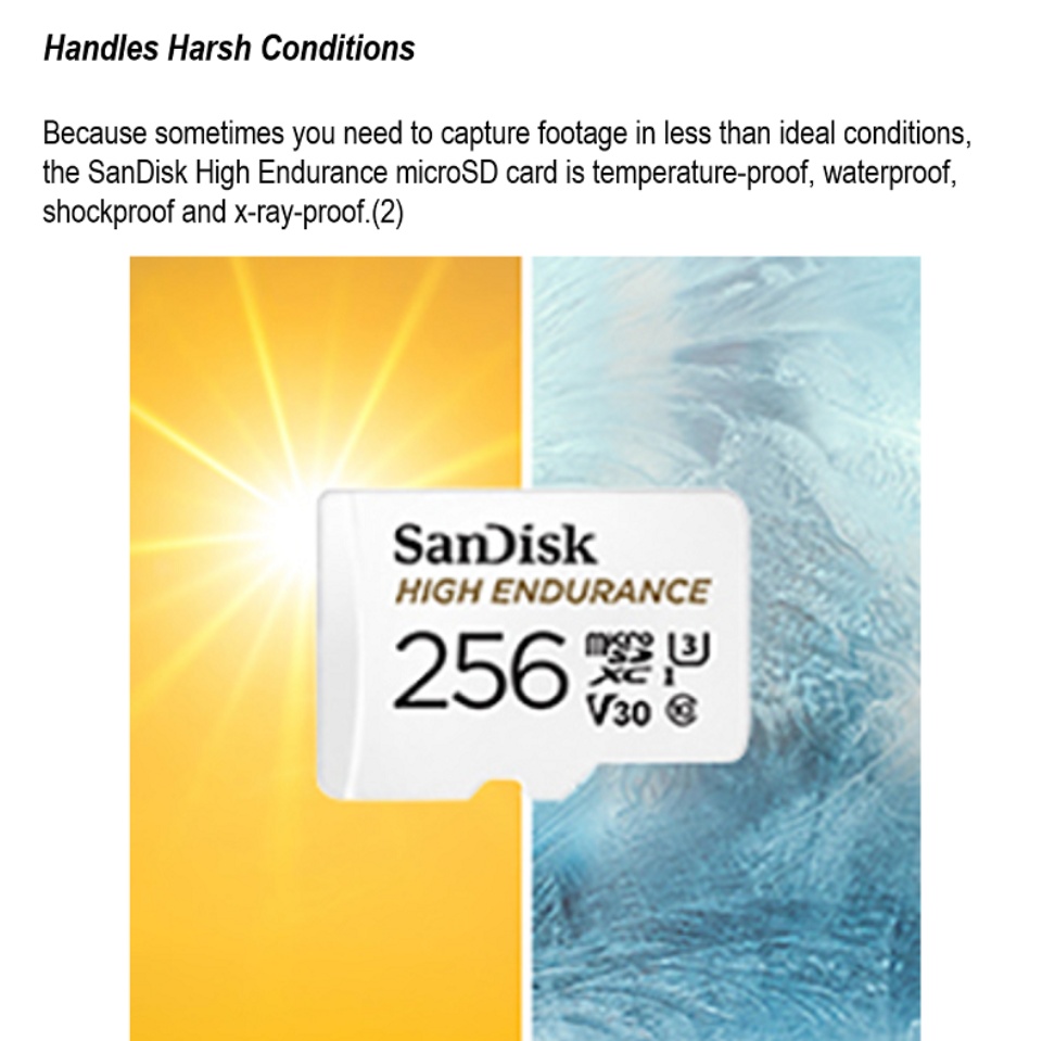 SanDisk High Endurance Micro SD Card with Adapter for Dashcam and ...