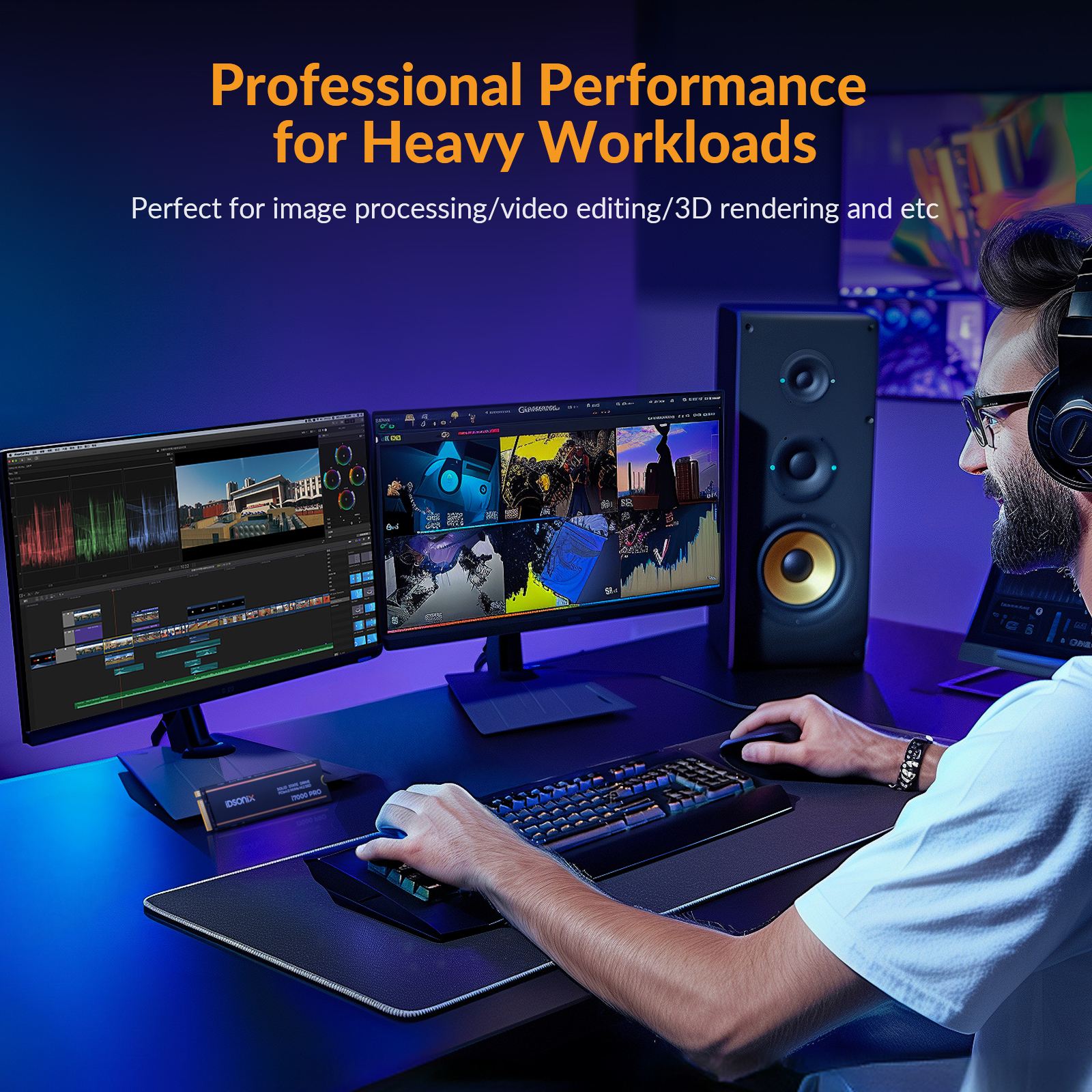 iDsonix I7000 PRO M.2 SSD PCIe Gen4X4 M.2 2280 NVMe SSD Speeds Up to ...