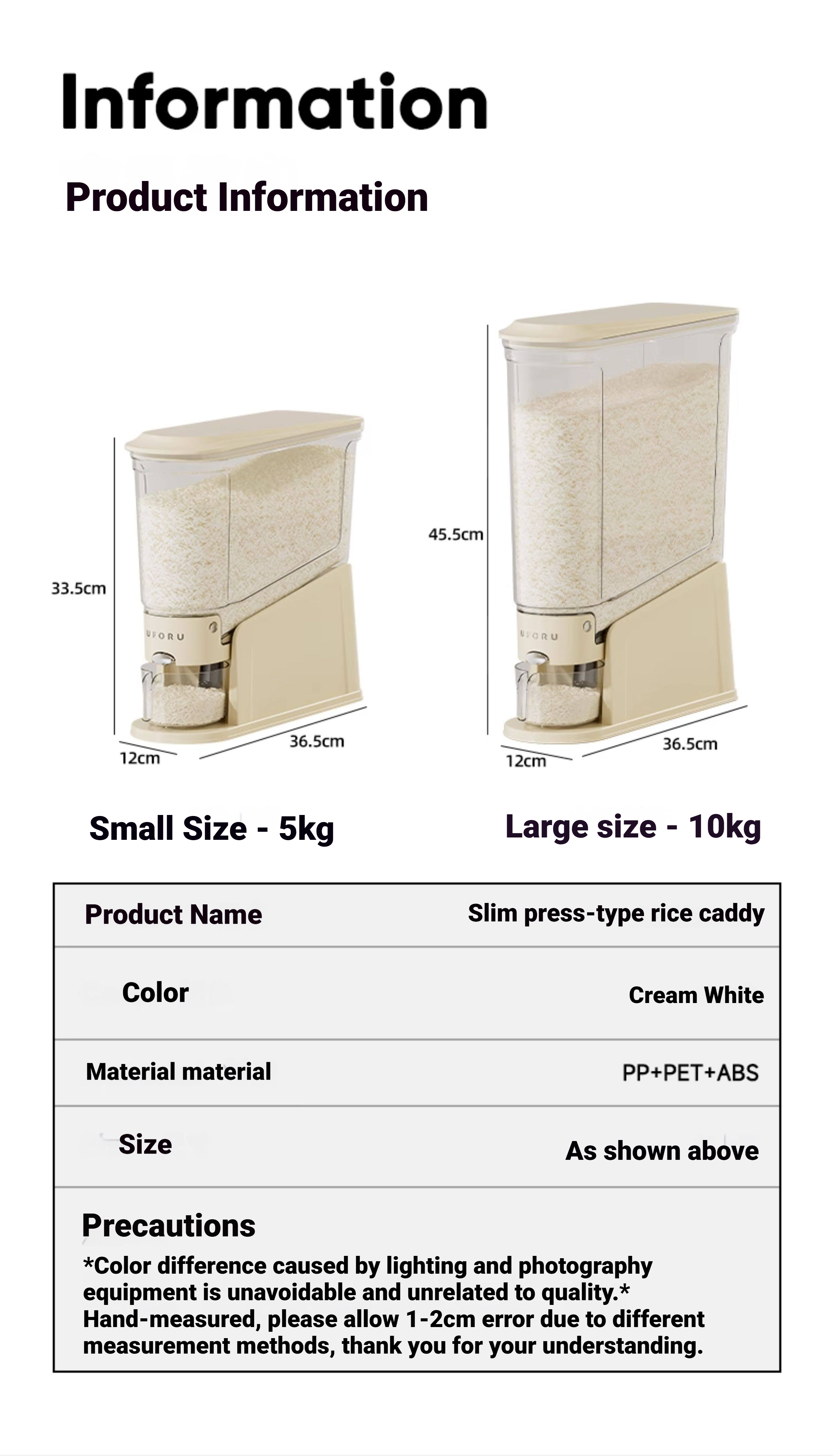 5/10KG Rice Storage Bucket Airtight Moisture-Proof Insect-Proof Rice ...