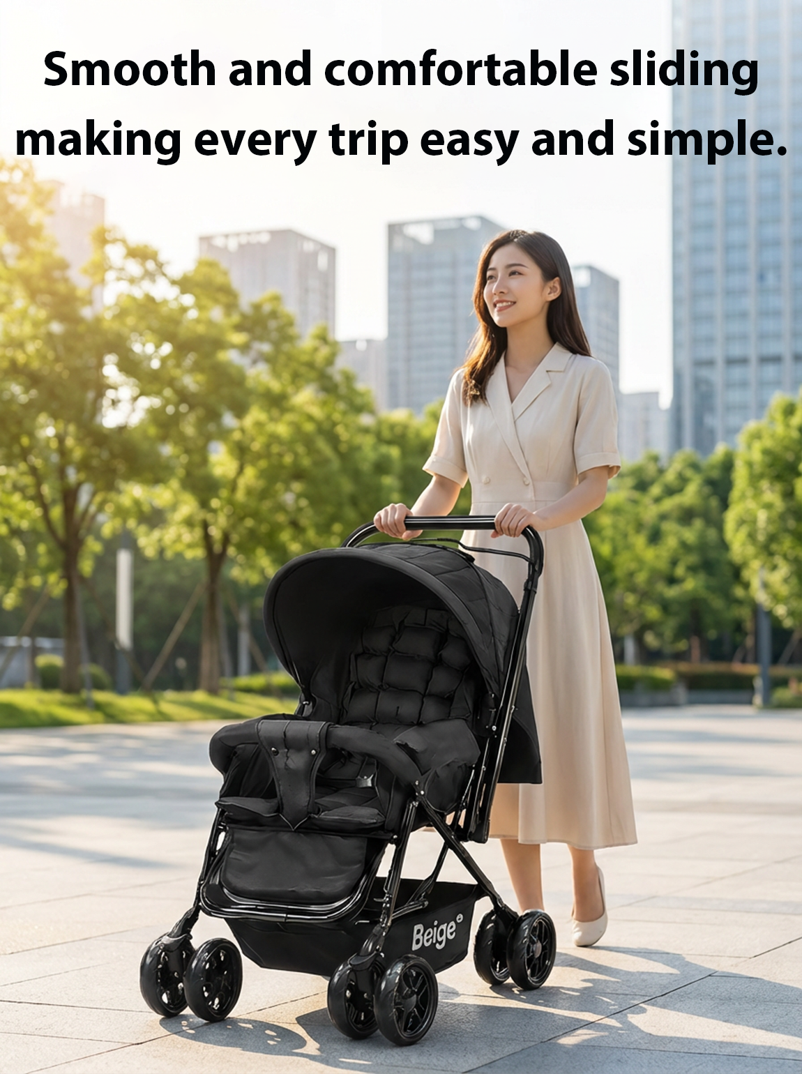 Beige Foldable 2 Way Multipurpose Magic Baby Stroller 嬰兒手推車 | Shopee ...