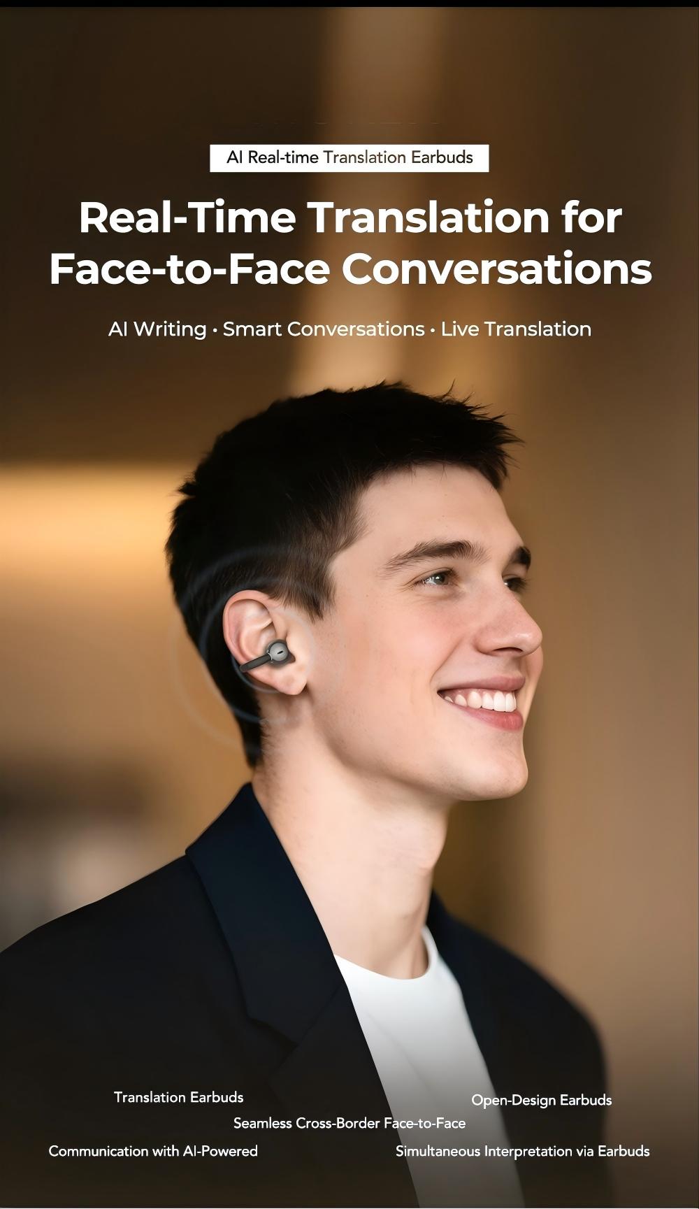 NE55 AI Translator Earbud 134 Languages Translation IMAX Theater Sound ...