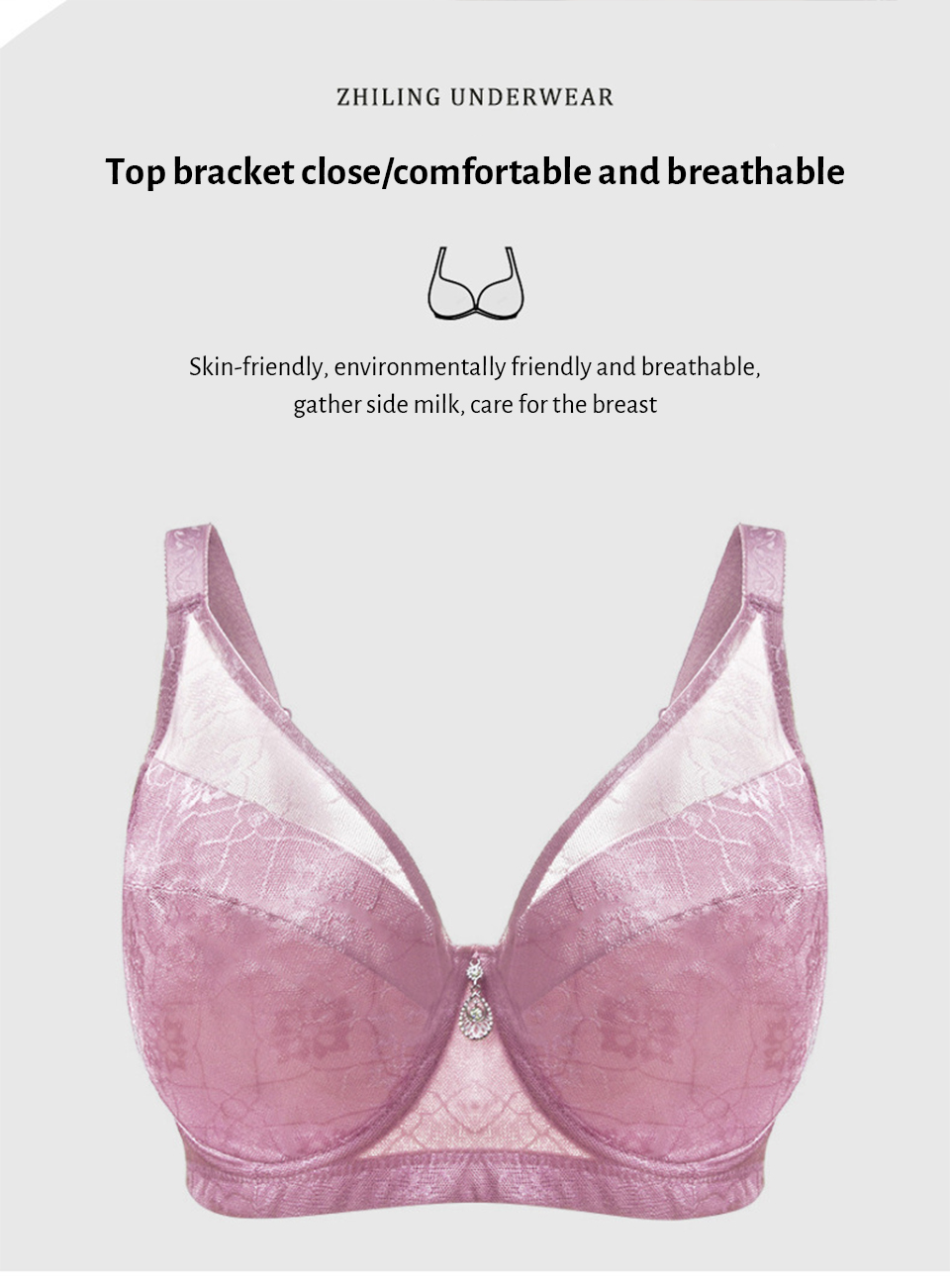 FallSweet Plus Size Women Bra Push Up Lace Thin Full Cup Brassiere E F ...
