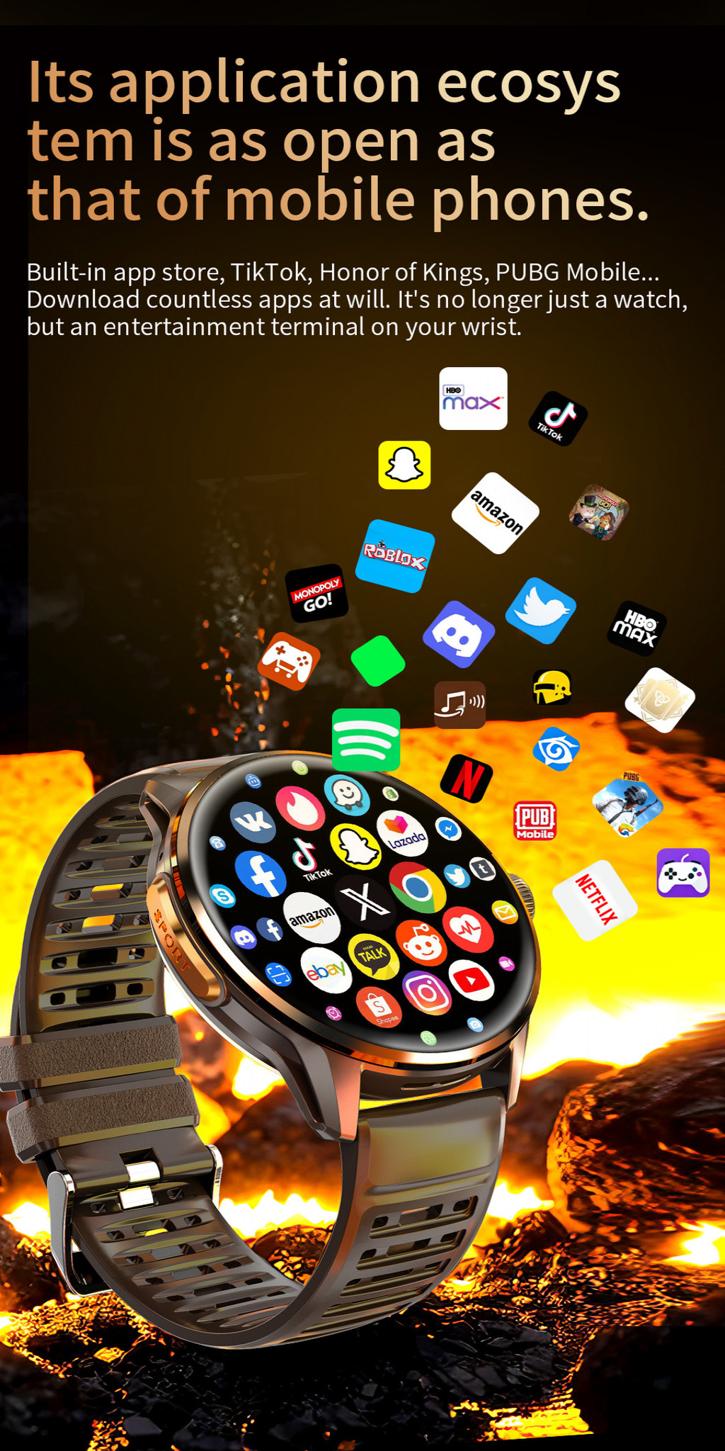 original H100 4G/5G Android Smart Watch With SIM Card WiFi GT200 Smart ...
