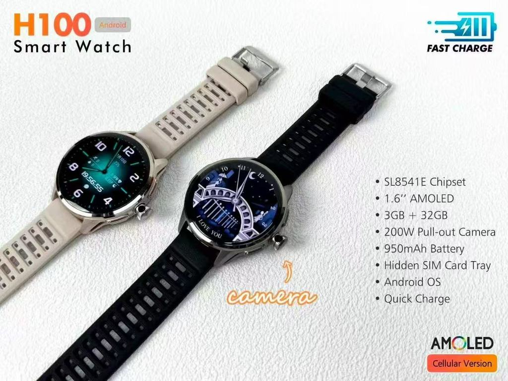 original H100 4G/5G Android Smart Watch With SIM Card WiFi GT200 Smart ...