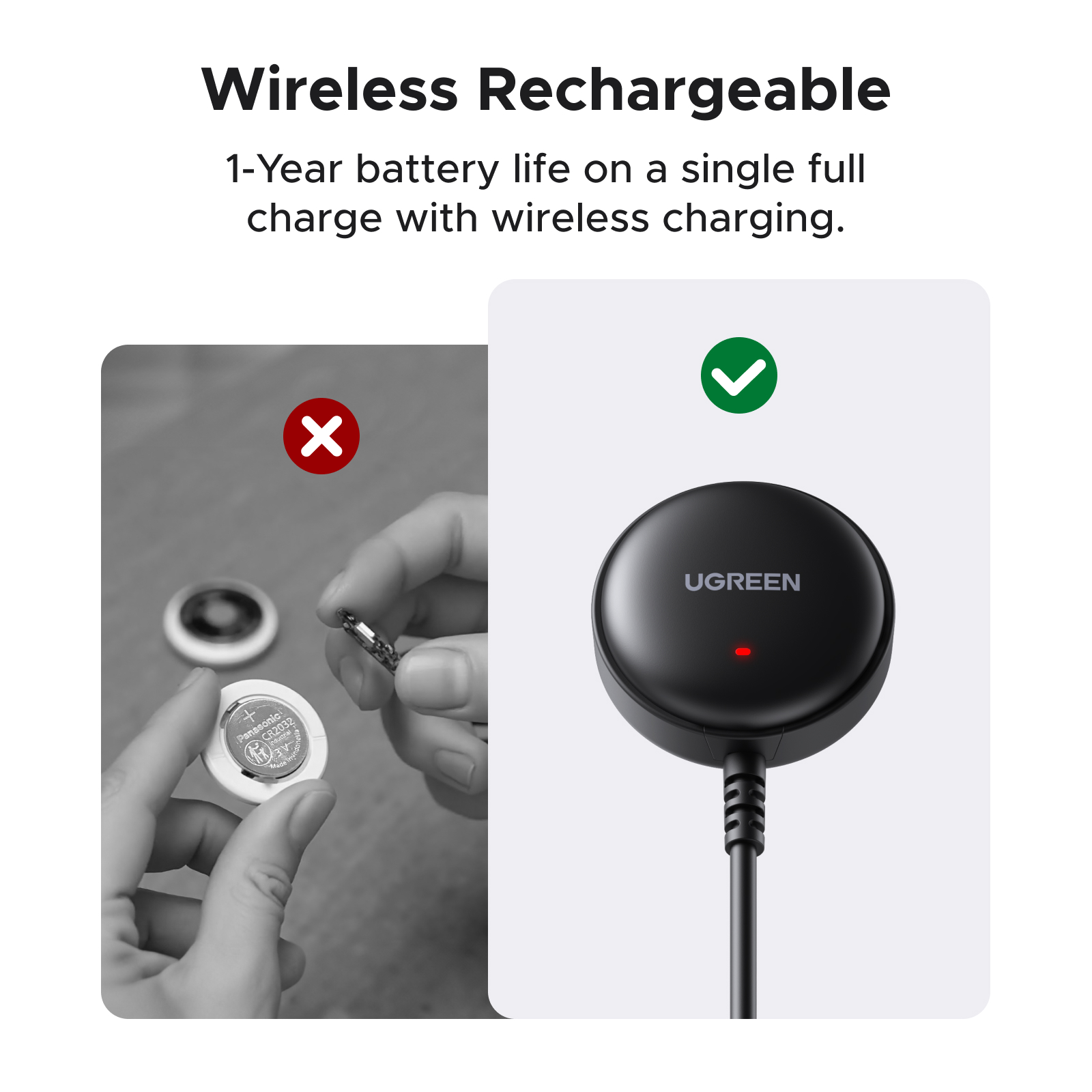 UGREEN FineTrack Mini Smart Tag Wireless Charging Anti Lost Tracker ...