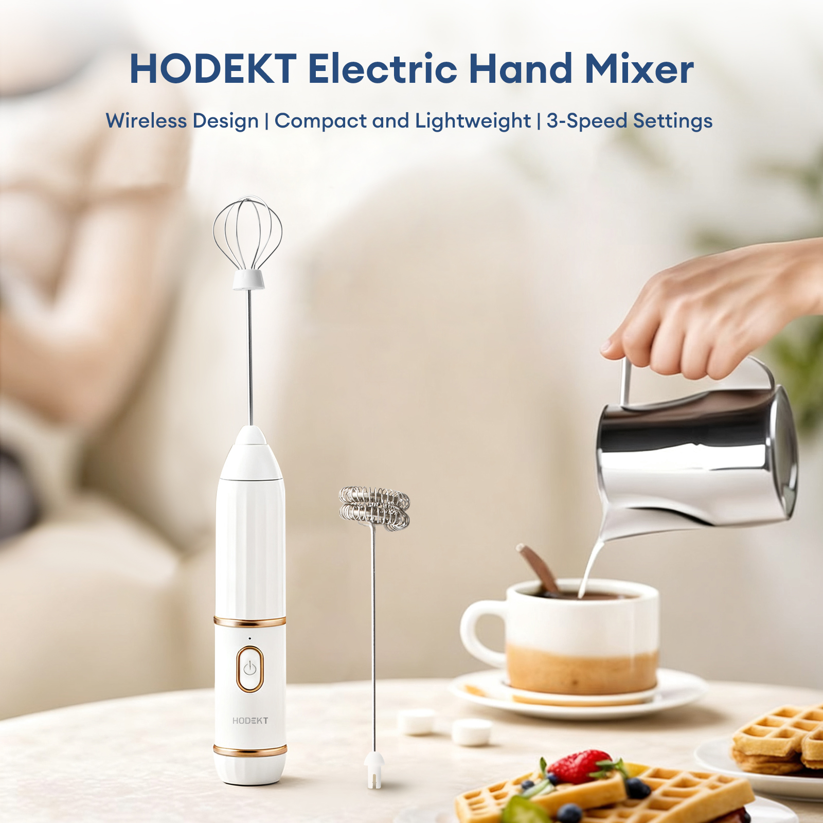 HODEKT Electric Hand Mixer Multi-functional electric whisk Hand Blender ...